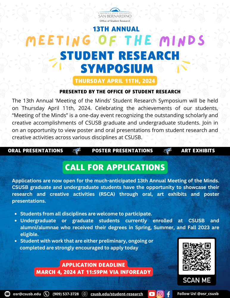 Meeting of the Minds | Student Research | CSUSB
