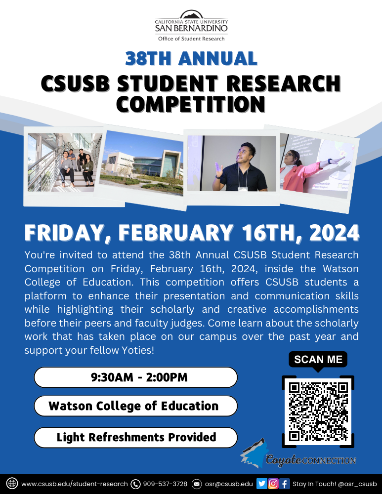 CSUSB Student Research Competition | Student Research | CSUSB