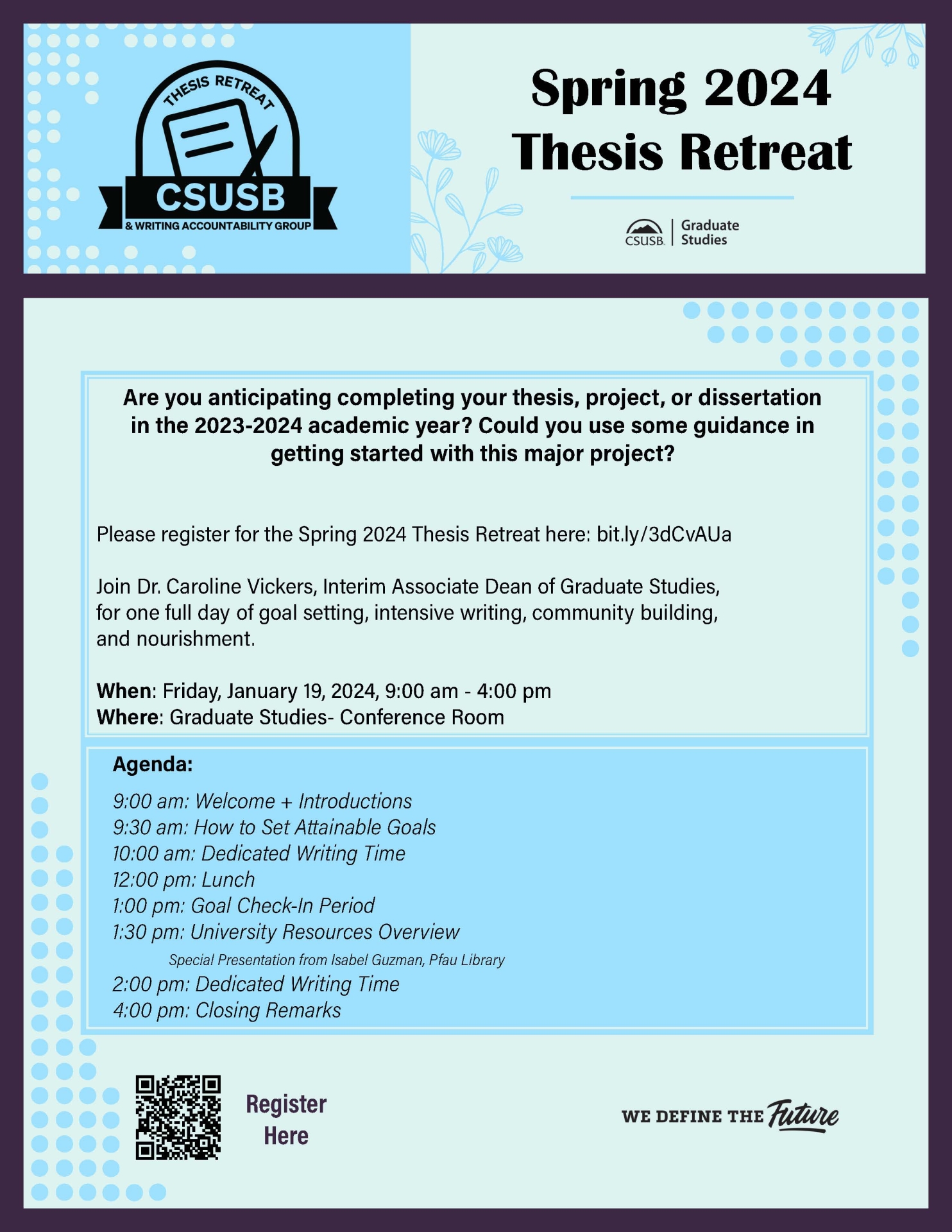 Thesis Retreat | Graduate Studies | CSUSB