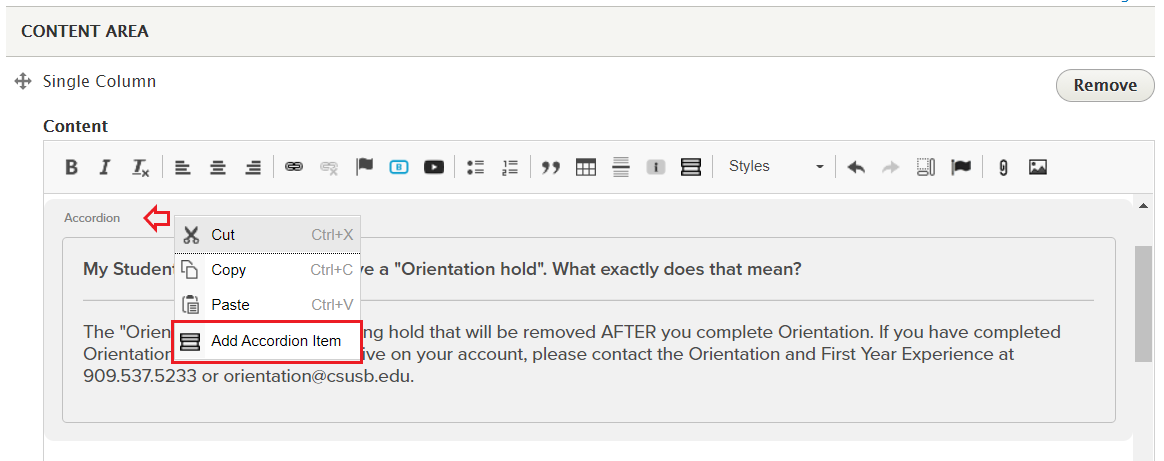 Edit Content with the Drupal Editor | Web Editor Guide | CSUSB