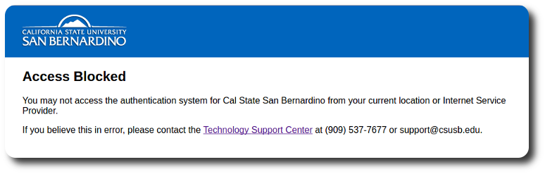 Authentication Access Restrictions | CSUSB