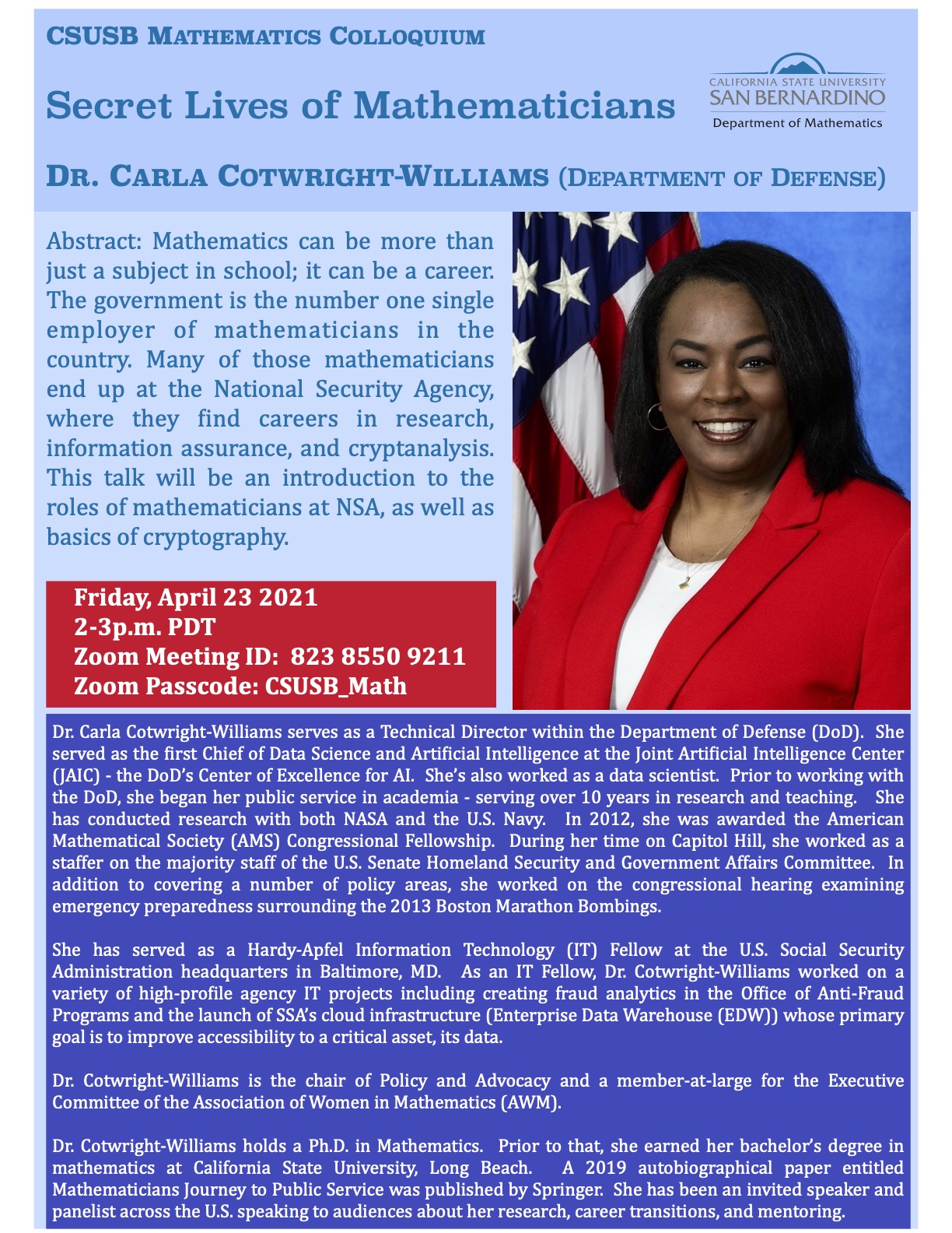 Colloquium | Department of Mathematics | CSUSB