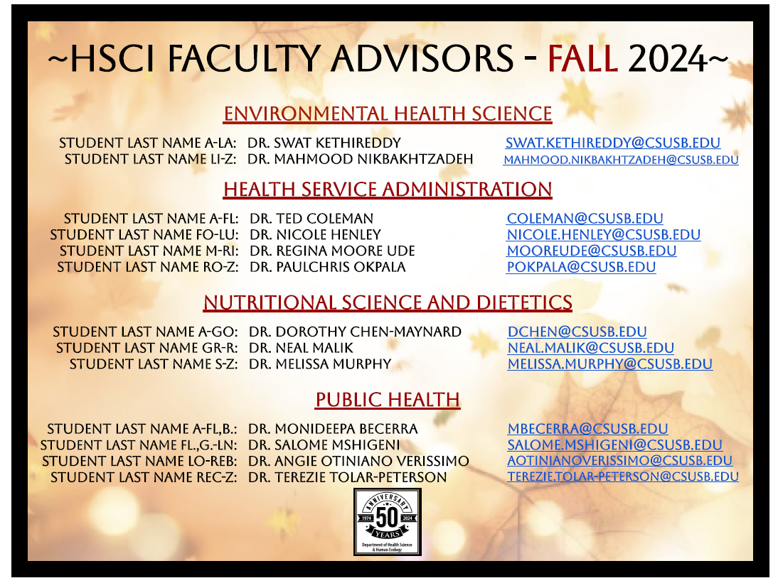 Student Resources | Department of Health Science & Human Ecology | CSUSB