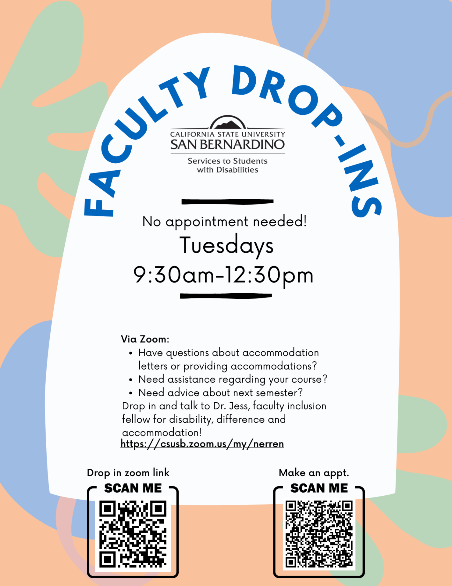 Faculty Drop-In Office Hours | Services to Students with Disabilities ...