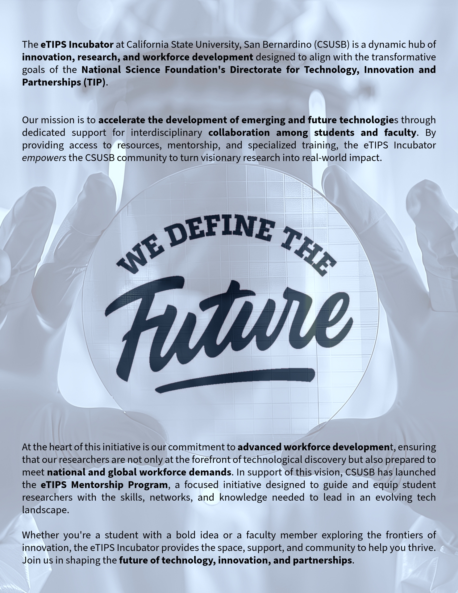 eTIPS Incubator | Student Research | CSUSB